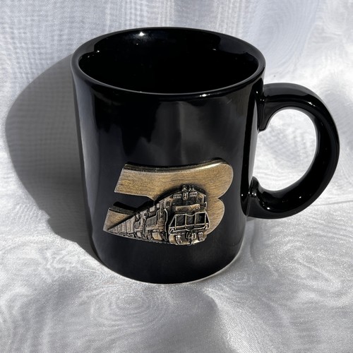1988 Chicago Burlington Railroad Coffee Mug Train Emblem Safety Service ...