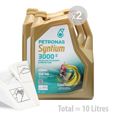 PETRONAS Syntium 3000 E 5W-40 Car Engine Oil Service Kit / Pack 10 ...