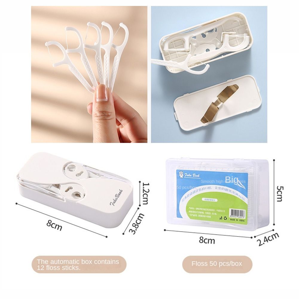 Teeth Floss Storage Box Teeth Flosser Stick Automatic Case Floss Pick ...
