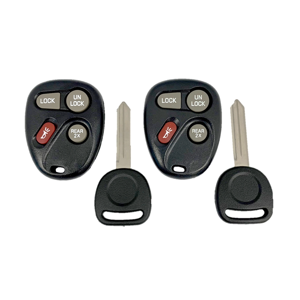 2 OEM Electronics Keyless Remote Fobs + Keys 4 Button Rear2X KOBLEAR1XT ...