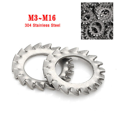 M3-M16 Shakeproof Lock Washers External Toothed Serrated Tooth A2 ...