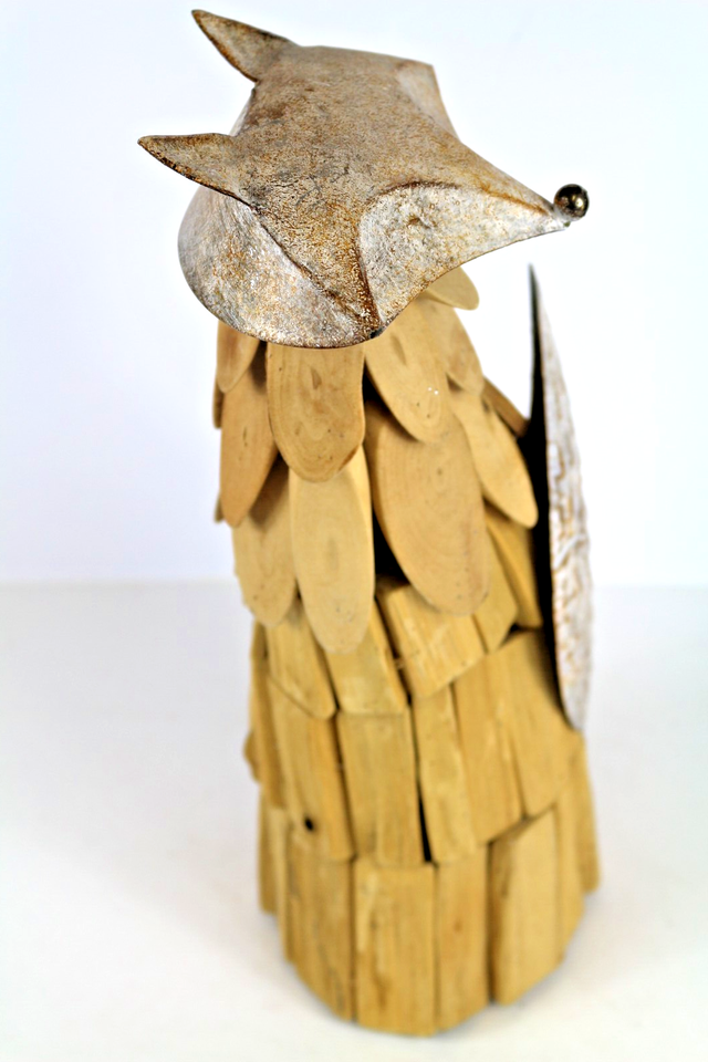 Bayberry Orchards Rustic Wood and Metal Fox Statue 15" Tall | eBay UK