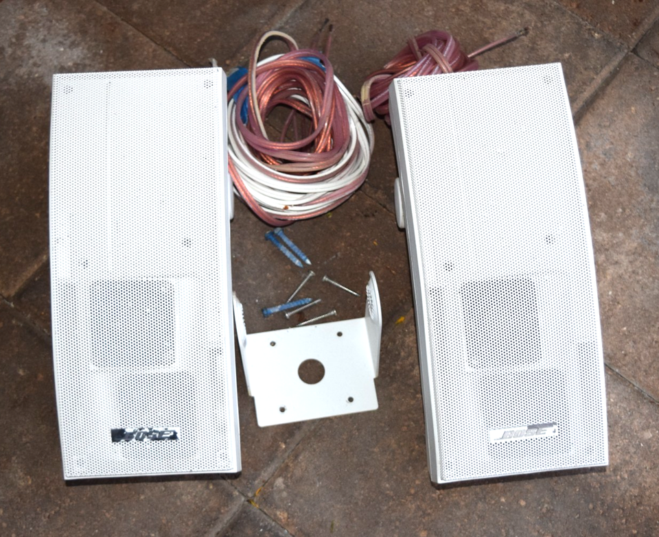 BOSE 251 Environmental Outdoor Speakers Pair White + Wall Mounting ...
