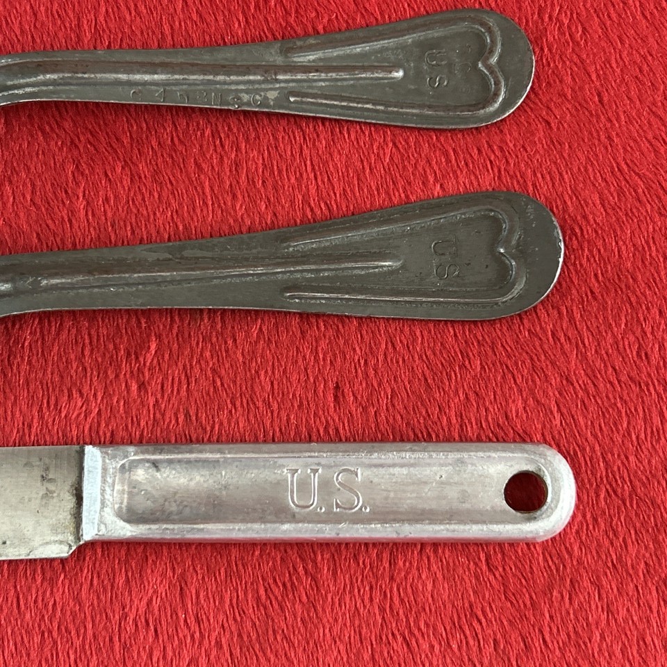 WW1 US Army Mess Kit Utensil Set Spoon Knife Fork 1917 1918 | eBay
