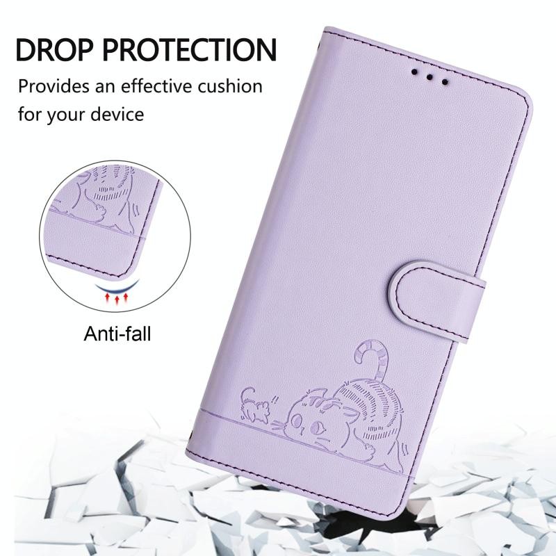 PU RFID Blocking Case with Strap for Xiaomi Redmi Note 13 5G Global Cat ...