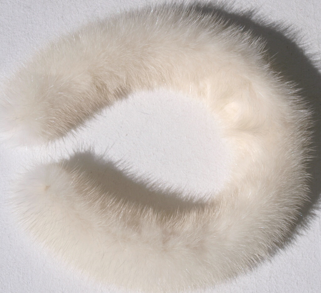 Mink Headband Fur Neck Jewelry Hair Bride Wedding Alice Mink Ivory Wool ...