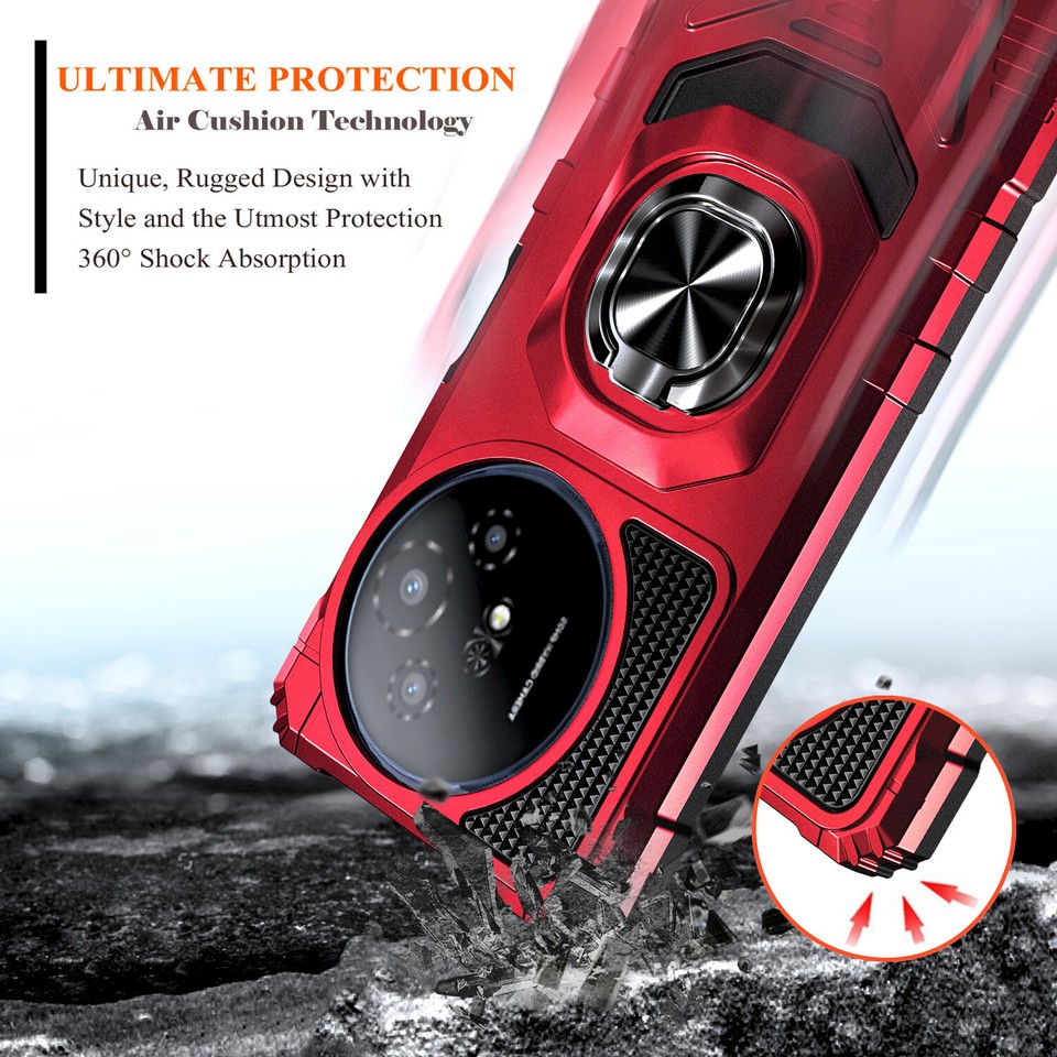 For TCL 50 XL 5G (T702) Case Magnet Ring Stand Phone Cover w/ Tempered ...