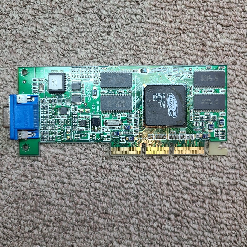ATI Rage 128 Pro AGP Graphics Card 109-73100-01 VGA Video Card Windows ...