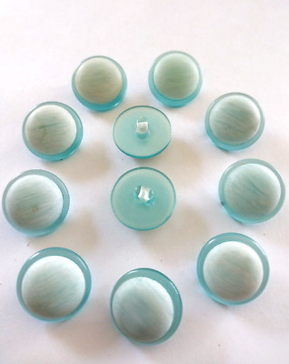Vintage ELEVEN (11) DOME ROUND HALF SHANK AQUA TURQUOISE BUTTONS~ 3/4 ...