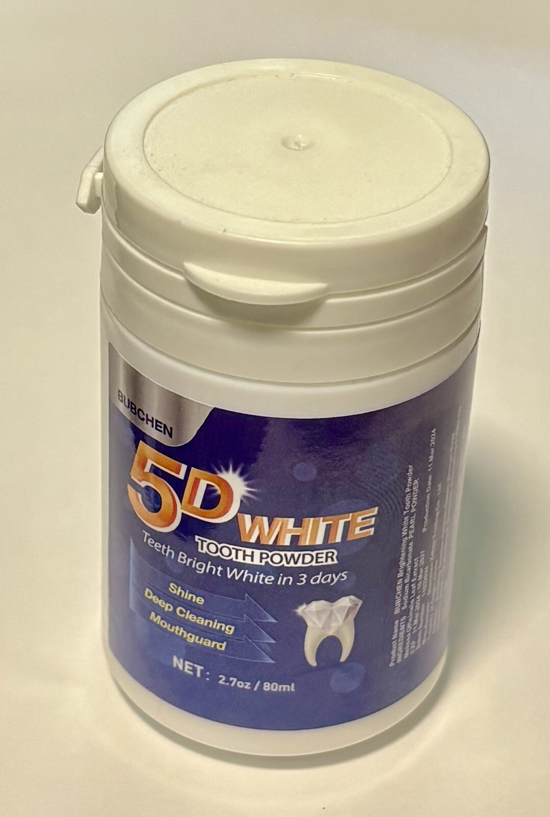 5D White Tooth Powder - Deep Cleaning Formula for Fresh Breath and Oral ...