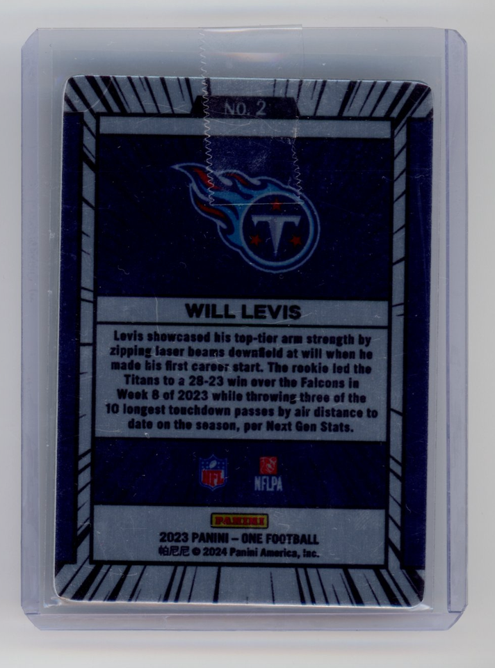 2023 Panini One Will Levis RC Rookie Metal Manga SSP Case Hit Titans | eBay