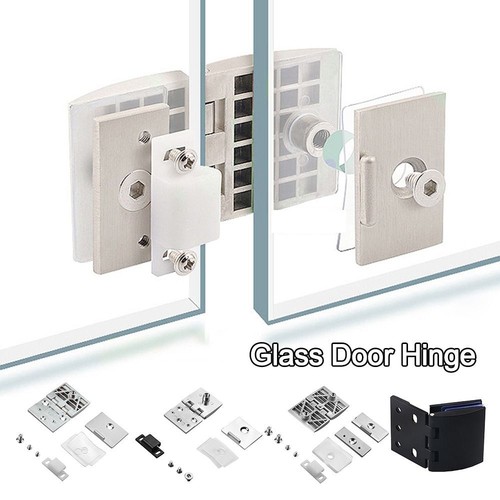 Embedded Glass Door Hinge Brushed Nickel Cabinet Glass Clamp | eBay