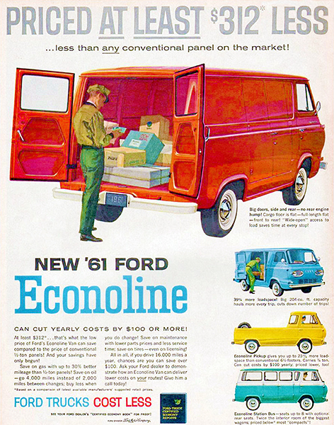 1961 Ford Econoline Van Line - Promotional Advertising Poster | eBay