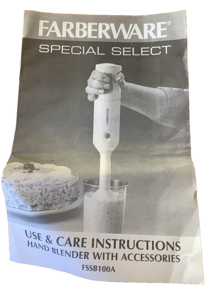 Farberware Special Select Stick Blender w/Mini Chopper FSSB100A White ...
