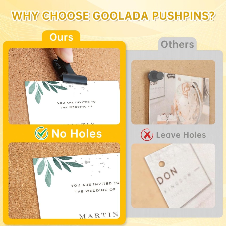 60 Pieces Push Pin Clips, Metal Clothes Pushpin with Clip, Black Clip ...