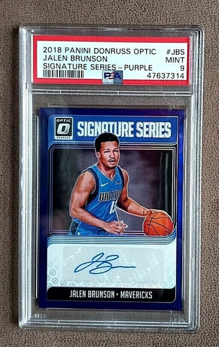 2018-19 Optic Jalen Brunson Purple Signature Series Rookie Auto ~ PSA 9 ...