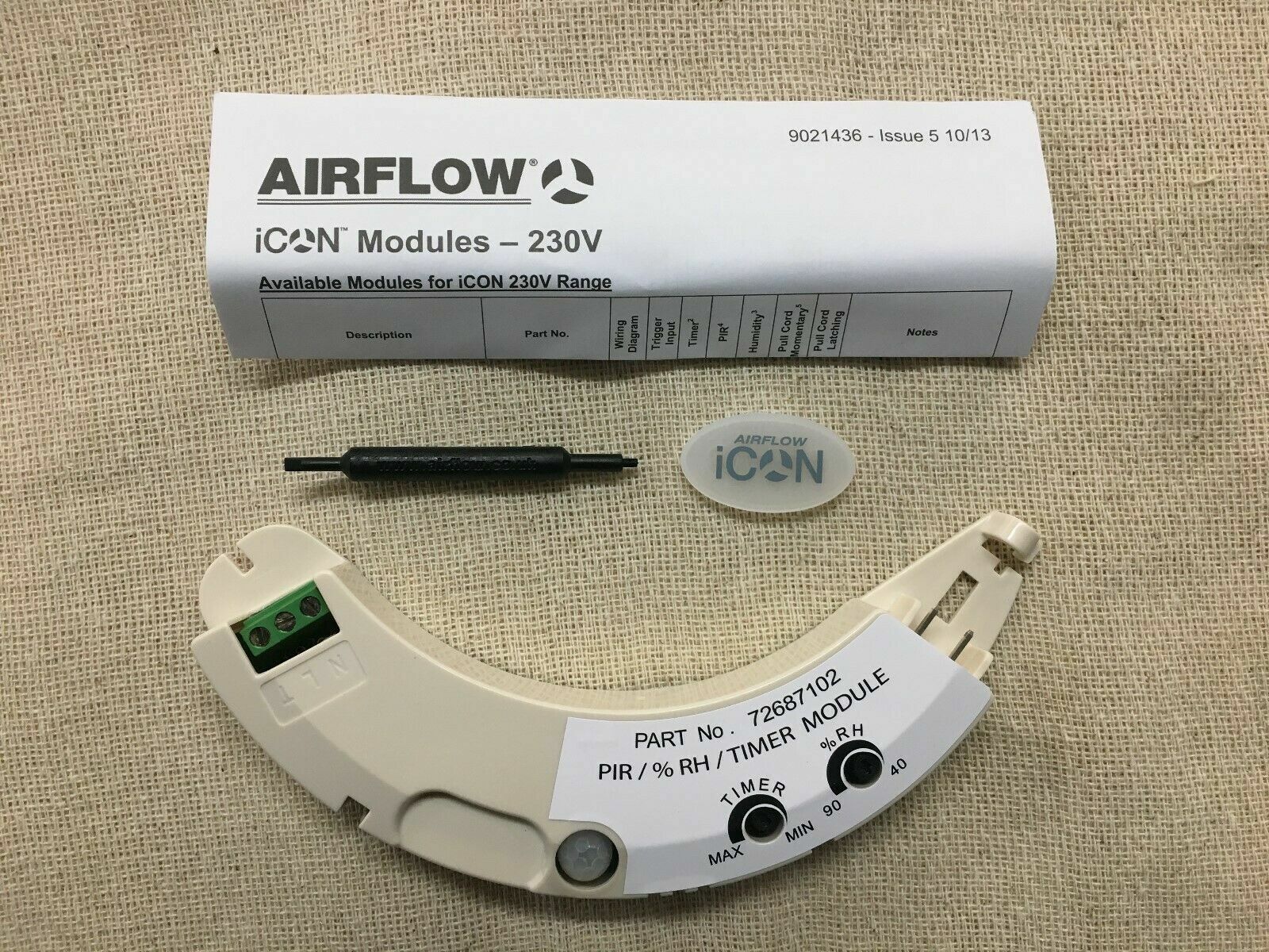 AIRFLOW ICON 30 EXTRACTOR FAN & PIR/HUMIDITY/TIMER MODULE 72687257 ...