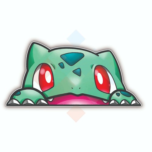 Bulbasaur Cute Peeker Peeking Window Vinyl Decal Anime Sticker Pokemon ...