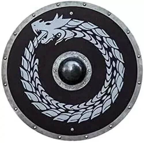 Stylish Warrior Wood & Steel Medieval Viking Round Armor New Templar ...