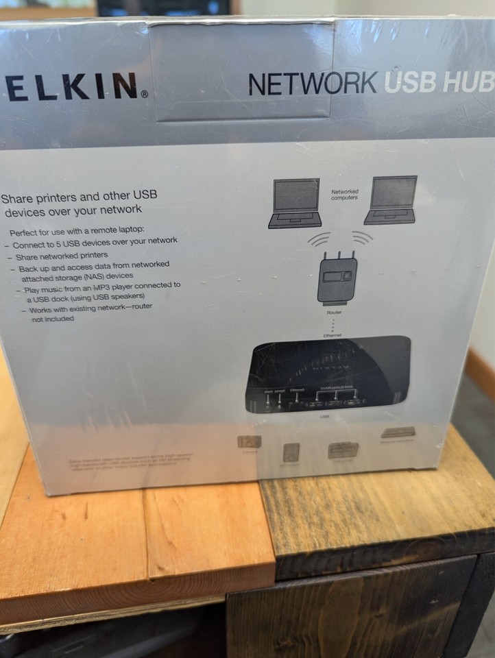 NEW in package BELKIN Network USB HUB Share Printers and USB Devices | eBay