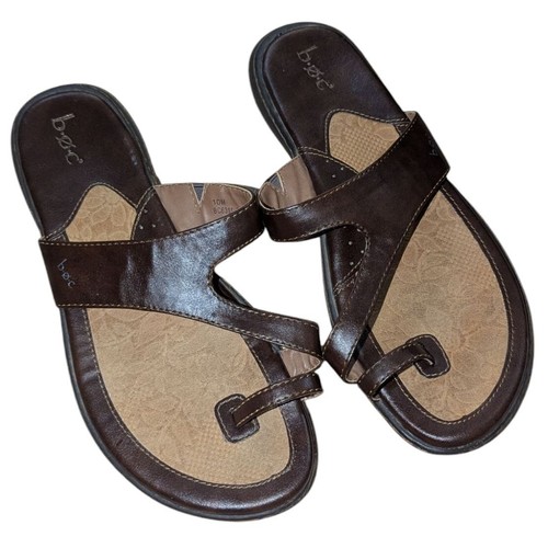 B.O.C Born Women's Laurina Brown Thong Flip Flop Toe Loop Leather ...