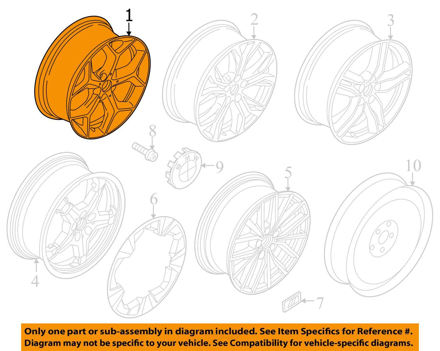 BMW X1 569 STYLE Y-SPOKE 18" GREY ALLOY WHEEL RIM 7.5J OEM 6856070 ...
