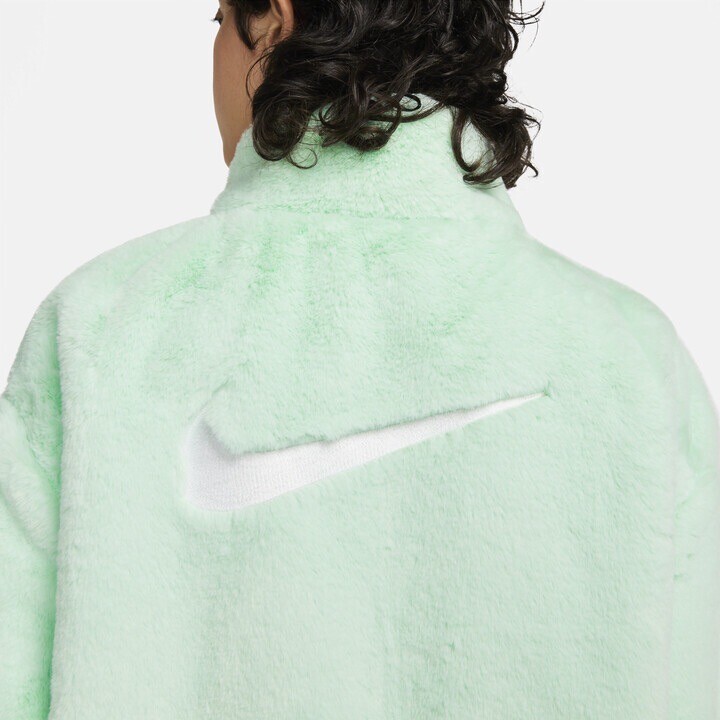 Size L- Nike Women’s Icon Clash Faux Fur Fuzzy Jacket Full Zip Coat ...