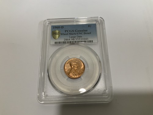 1960-D 1C PCGS Genuine, Wheel Mark-UNC Detail, Large Date | eBay