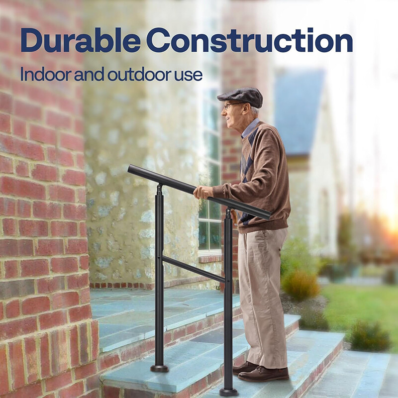 2/3/4/5/6 Steps Hand Rails for Outdoor Steps 2-Pack Wrought Iron Porch ...