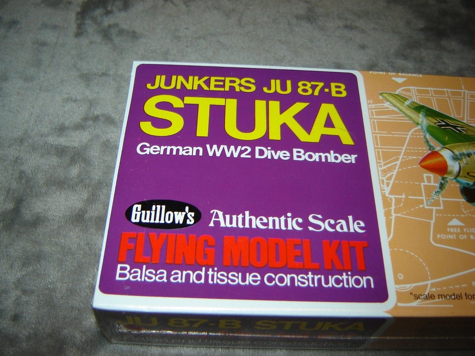 Guillow's Balsa Flying Model kit Junkers JU 87-B Stuka Factory sealed ...