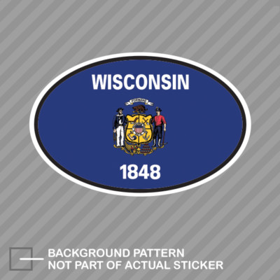 Wisconsin State Flag Oval Sticker Decal Vinyl V4 WI | eBay