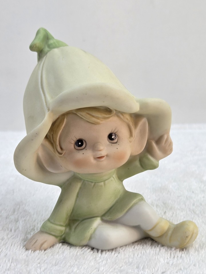Vintage Homco Pixie Fairy Elves Gnomes Porcelain Figurines 5213 Set Of ...