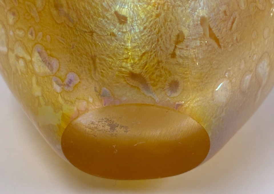 2 X HERON GLASS JACK IN THE PULPIT VASE APPLE PAPERWEIGHT IRIDESCENT ...