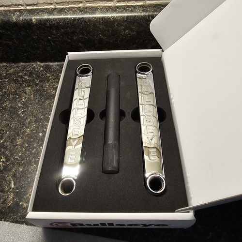 NEW! 175mm Bullseye Crank Arm Set Triple Chromed Mirror Finish BMX Show ...