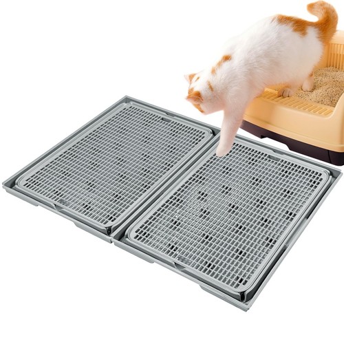 2Pack Cat Litter Box Step, Litter Catcher, Expandable Interlock Lit ...