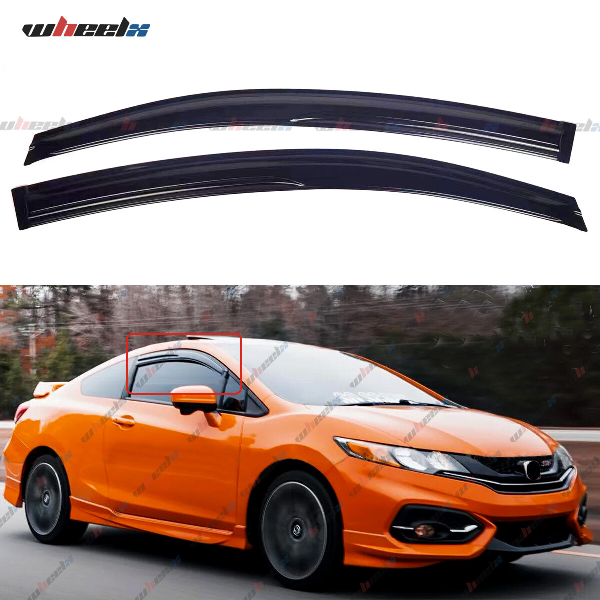 9th Gen Civic Coupe Door Visors 16 21 4DR HONDA CIVIC HIC MUGEN