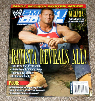 WWE SMACKDOWN MAGAZINE November 2005 BATISTA Cover & Poster NO LABEL | eBay
