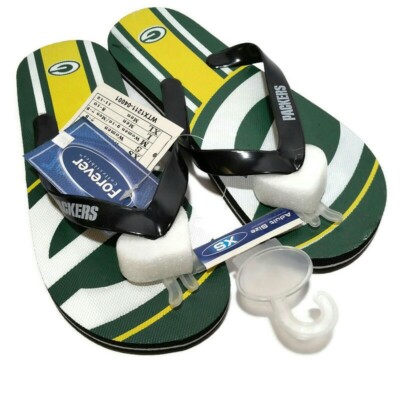 NFL Green Bay Packers Licensed Big Logo Flip Flop Sandal Women Size XS ...