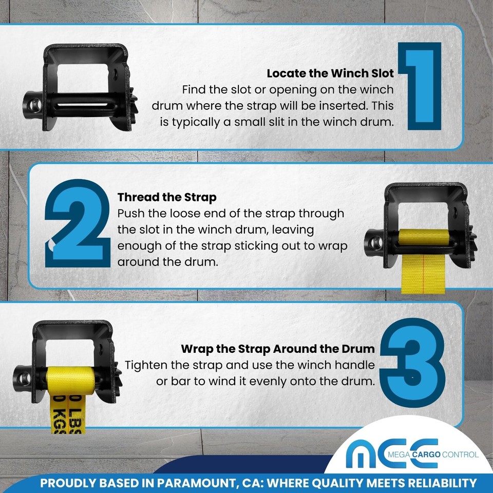 4 Pack Sliding Winch Flatbed Truck Trailer Winch for 2"- 4" Winch Strap ...