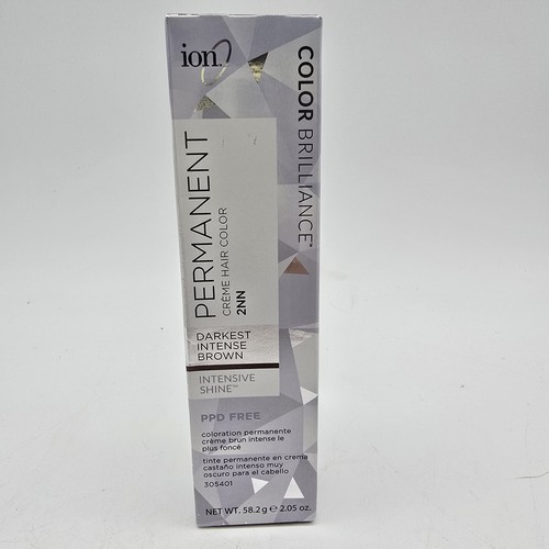 ION Darkest Intense Brown Permanent Creme Hair Color 2NN 2.05 oz NEW ...