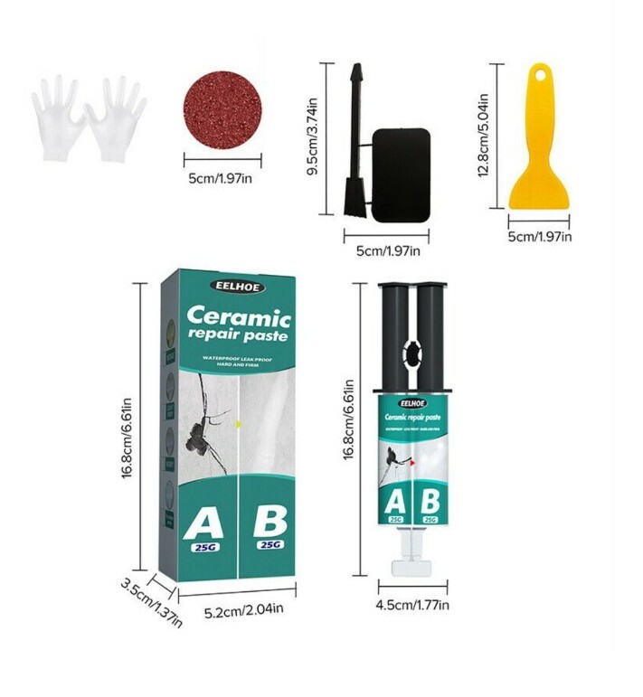 Keramik Reparatur Paste Fliesen Reparatur AB Kleber Set für BAD WC ...