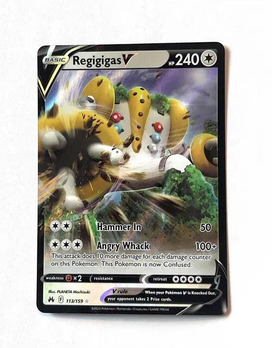 Regigigas V 113/159 Full Art Crown Zenith Pokemon Card NM | eBay