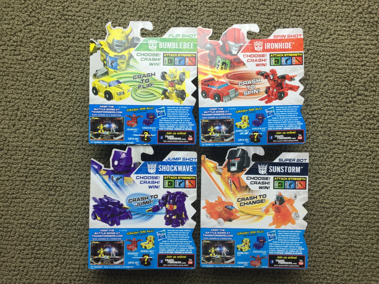 TRANSFORMERS BOT SHOTS SERIES 2 WAVE 1 BUMBLEBEE IRONHIDE SHOCKWAVE ...