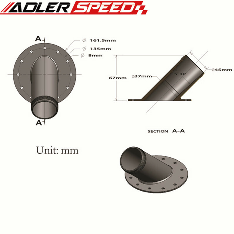 USA Billet Aluminum 45 Deg Fuel Cell Fast Fill Filler Neck 12 Bolt ...
