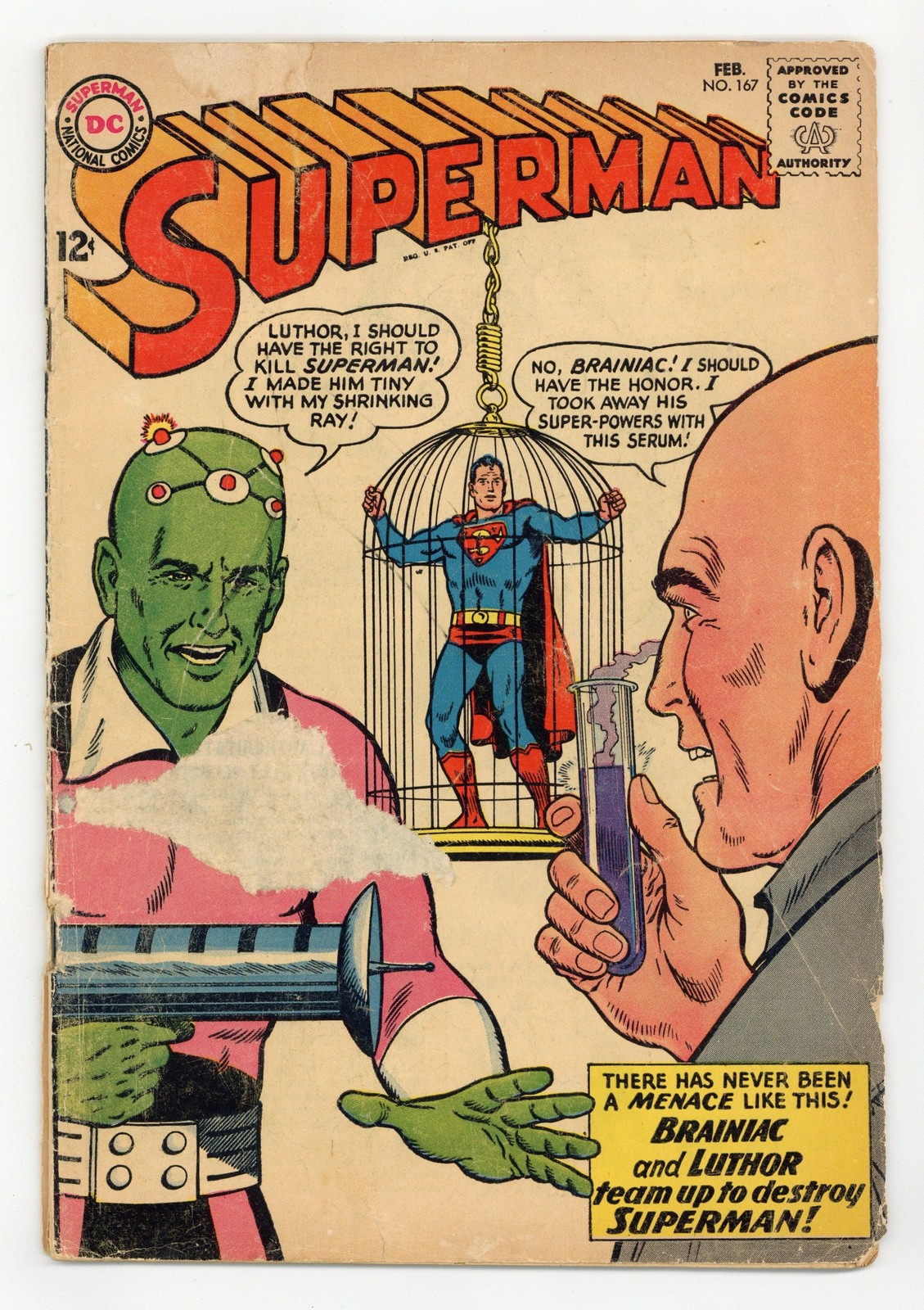 Superman #167 GD- 1.8 1964 New origin of Braniac | eBay