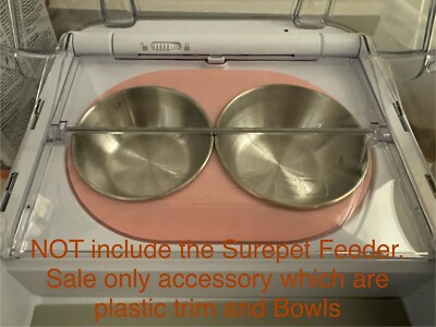 Stainless Steel Bowls and Plastic Trim compatible SureFeed microchip ...