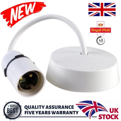 Eagle Pendant Light Fitting Ceiling Rose White B22 T2 Bayonet Premium ...