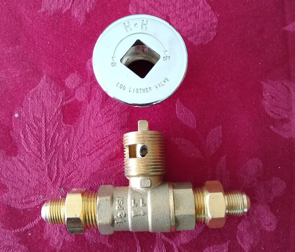 Legend 1/2" T3500 1/4-Turn Gas Valve Gas Log Lighter Fire Pit CHROME NO ...