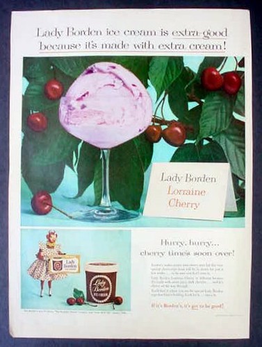 Vintage 1956 Borden’s Lady Lorraine Cherry Ice Cream Elsie Elmer Cow ...