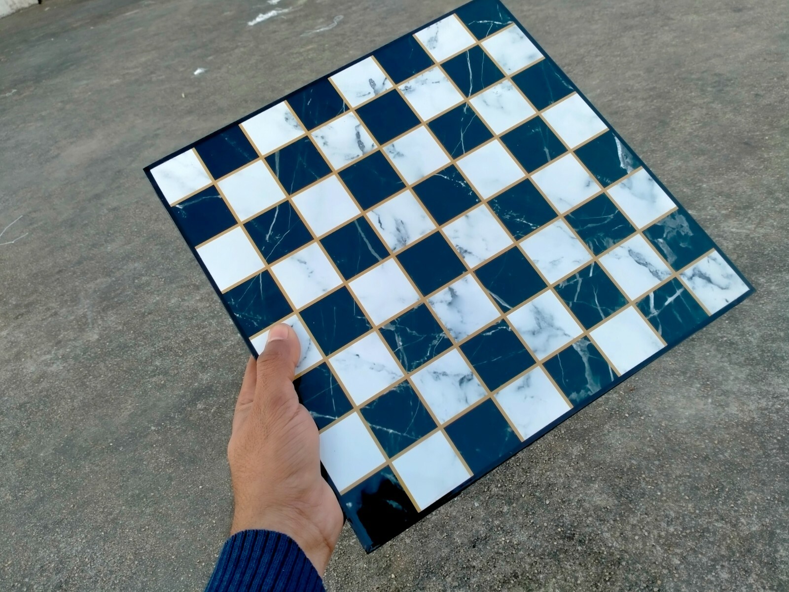 12''Inch Best Laminated Flat Chess Board Set with Wooden Pony Chess ...